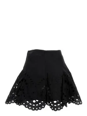 Charo Ruiz Ibiza Sail Scalloped Mini Skirt - Black