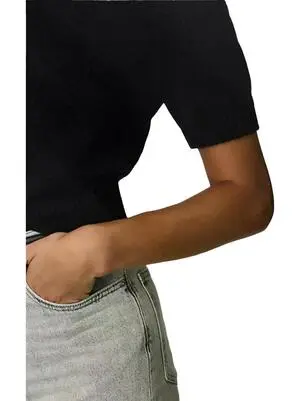 TOCCIN Elsie Short-sleeved Pullover Sweater - Black