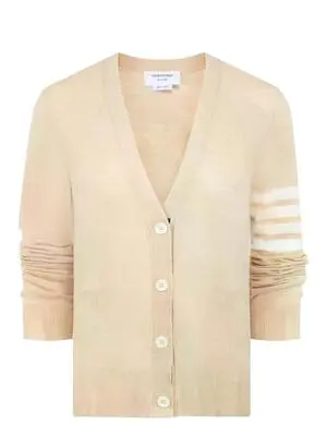 Thom Browne 4-bar Wool Cardigan - Neutrals