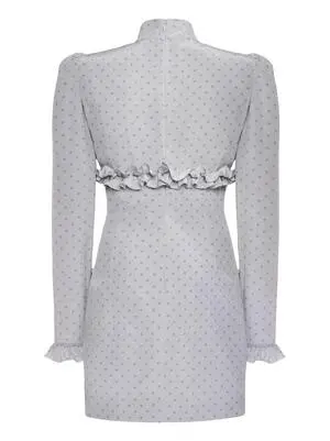 Alessandra Rich Ruffled-detail Mini Dress - Grey