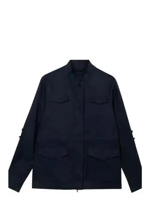Brooks Brothers Safari Jacket With Patch Pockets - Blue