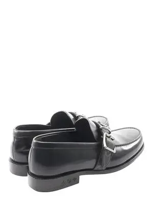 LOUIS VUITTON Buckled Leather Loafers - Black