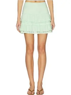 Peixoto Tiered Ruffle Mini Skirt - Mint