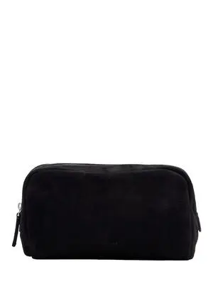 THE ROW Astra Small Suede Pouch Black