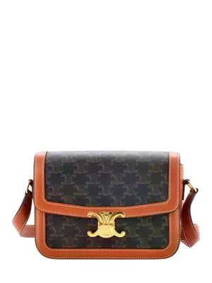 Celine Triomphe Coated Canvas Shoulder Bag - Brown