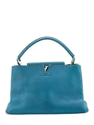 LOUIS VUITTON Capucines Bag Leather Mm Satchel - Blue