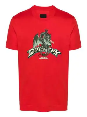 Givenchy Dragon-print Cotton T-shirt - Red