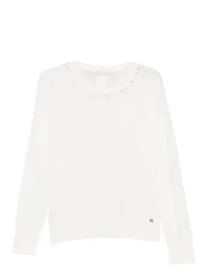 Liu Jo Embellished Round Neck Pullover - White