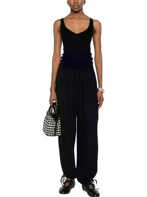 Eric Bompard Ribbed V-neck Vest - Black