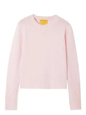 Guest In Residence Cropped Cashmere Sweater With Popcorn Stitching - Pink