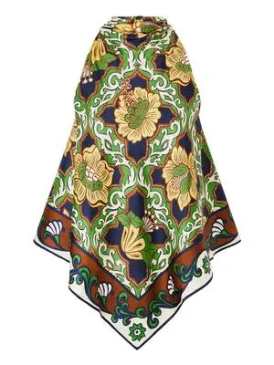 ALEMAIS ALÉMAIS Liana Printed Silk-Twill Top Multi