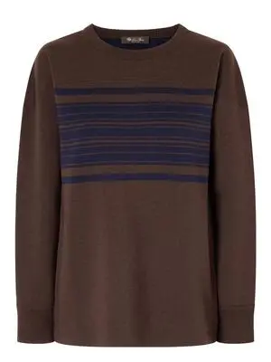 Loro Piana Striped Wool And Cashmere-blend Sweater - Brown
