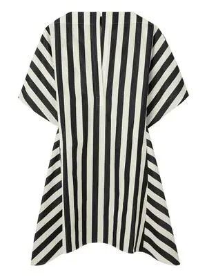 Jacquemus Moisson Oversized Striped Cotton And Silk-blend Midi Dress - Multi