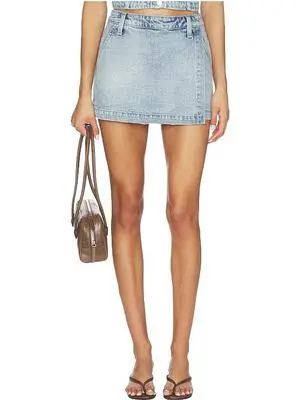 Show Me Your Mumu Monroe Skort In Light Wash Denim - Blue