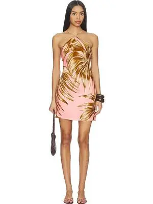 Rococo Sand Bias Halter Mini Dress - Pink