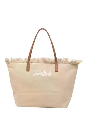 MC2 SAINT BARTH City Fringed Tote Bag Neutrals