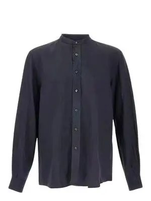 Aspesi Collarless Shirt - Blue