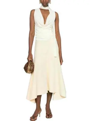 Plan C Asymmetric Hem Skirt - Neutrals