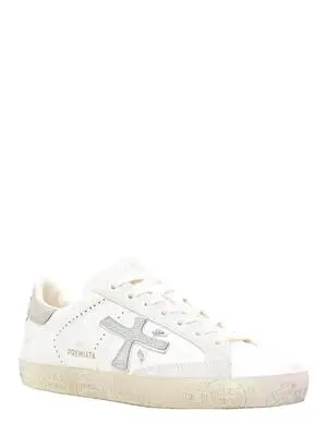 Premiata Stevend Glitter-appliqué Sneakers - Neutrals