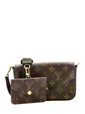 LOUIS VUITTON Monogram Canvas Felicie Strap & Go Handbag - Brown