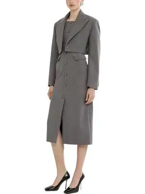 NISSA Sequined Button-fastening Dress - Grey