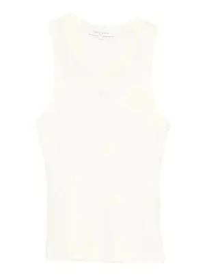 Maison Kitsuné Embroidered Ribbed Tank Top - White