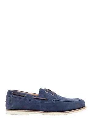 Brunello Cucinelli Lace-up Suede Boat Shoes - Blue