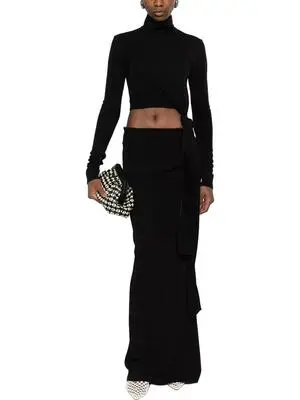 Sportmax Tie-detailed Maxi Dress - Black