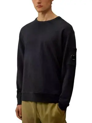 C.P. COMPANY Crewneck Sweatshirt With Lens Detail - Blue