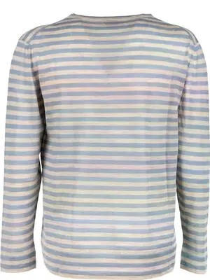 Malo Malo Striped Knitted Sweatshirt Blue