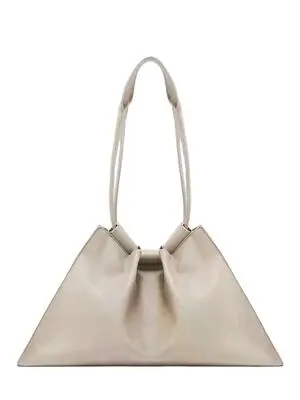 Giorgio Armani Gathered-detail Leather Shoulder Bag - Neutrals