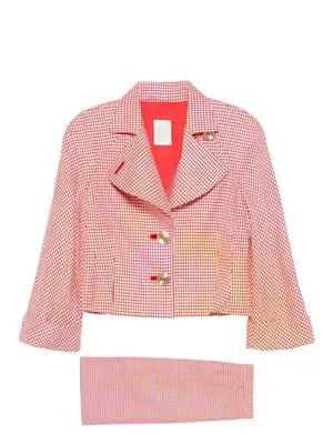 Gianfranco Ferre 1990s Houndstooth Suit - Red