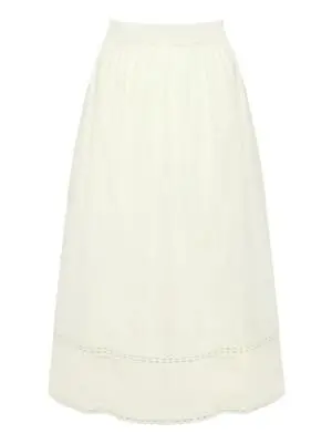 YVES SALOMON Poplin Midi Skirt - Neutrals