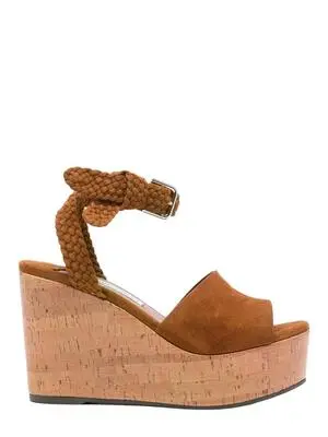 JIMMY CHOO Jimmy Choo Braided-Strap Wedge Sandals Brown