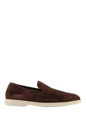 DOUCAL'S Suede Loafers With Embossed Stitching - Brown
