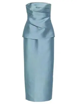 Solace London Lucille Strapless Maxi Dress - Blue