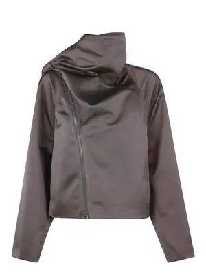 Rick Owens Zip-up Jacket With Draped Collar - Grey
