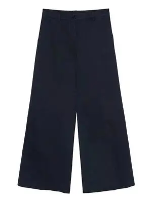Aspesi Navy Wide-leg Trousers - Blue