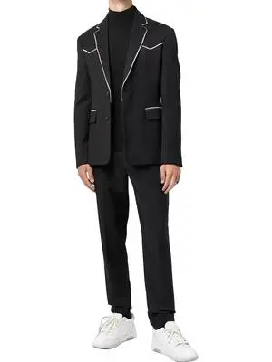 Amiri Crystal-trim Single-breasted Blazer - Black