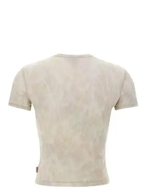 DIESEL® Faux-fur Effect Cropped T-shirt - Neutrals