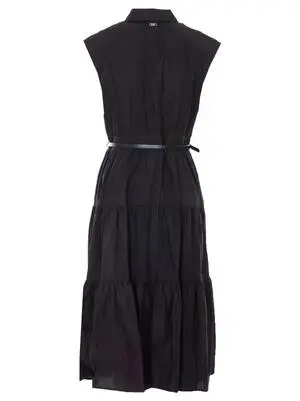 Michael Kors Shirt-collar Midi Dress - Black