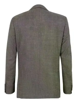 Canali Checked Button Suit - Brown