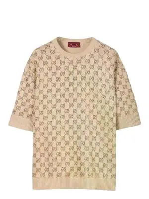 Gucci Short-sleeve Crew Neck Sweater - Neutrals