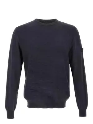 Peuterey Crew Neck Sweatshirt With Logo Patch And Ribbed Trims - Blue