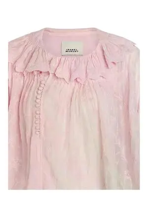 Isabel Marant Étoile Zelly Ruffled Floral Embroidered Blouse - Pink