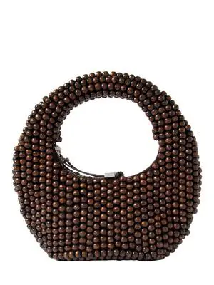 Staud Reef Beaded Wood Tote - Brown