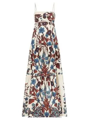 Johanna Ortiz Floral-print Cotton-poplin Maxi Dress - Multi