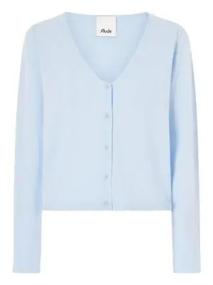 ALLUDE Cashmere V-neck Cardigan - Blue