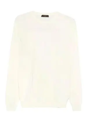 ZANONE Round Neck Long Sleeve Sweater - Neutrals