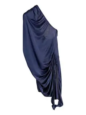 Atlein One-shoulder Gathered Blouse - Blue